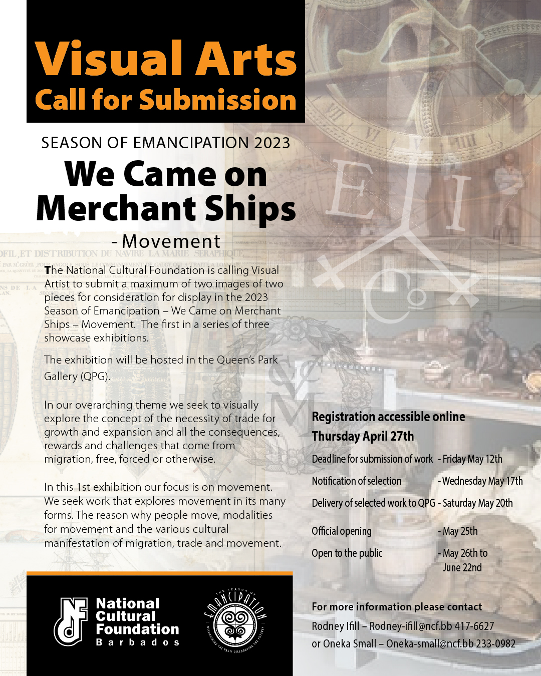Visual Arts Call for Submission: We Came on Merchant Ships – Movement ...