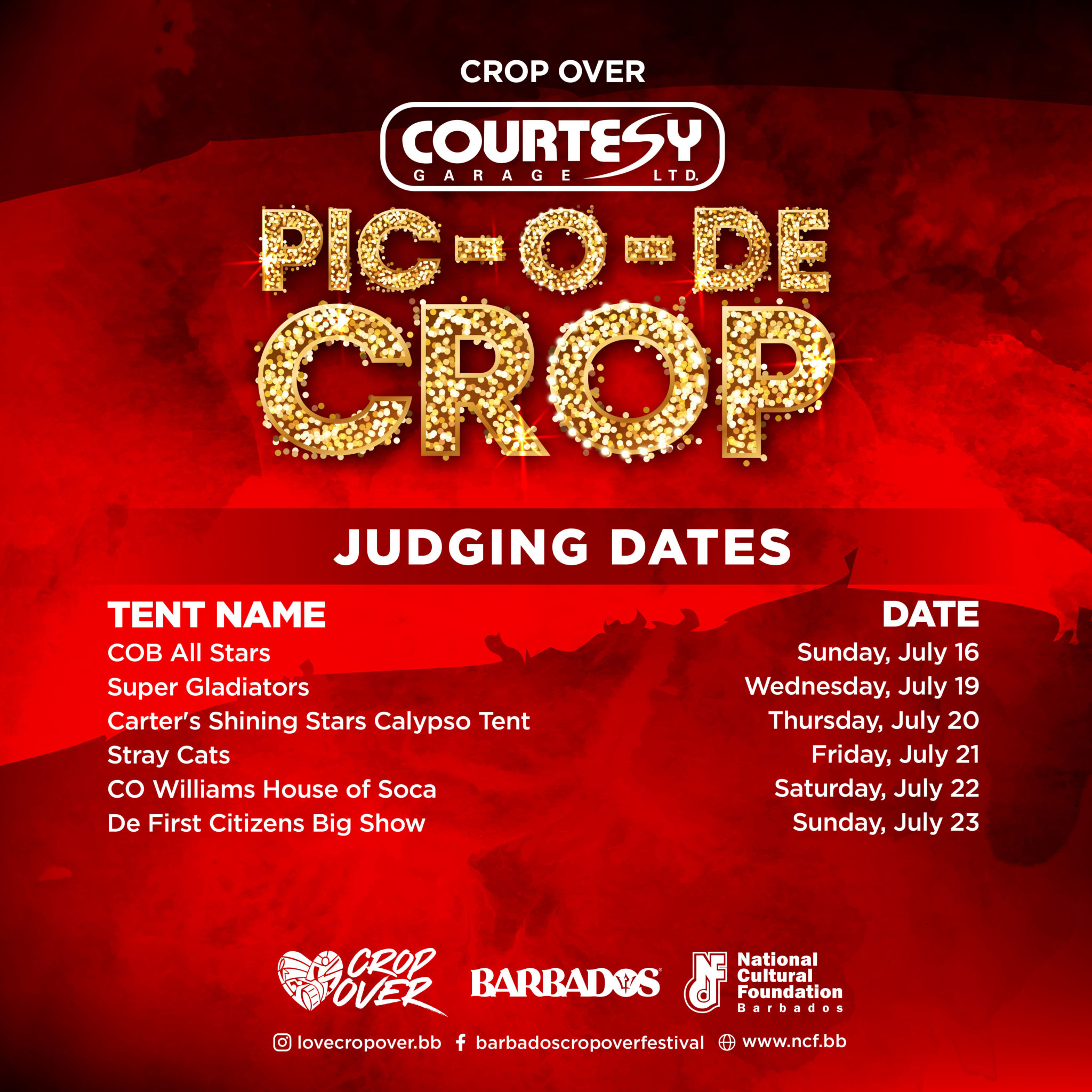 Save The Dates: Courtesy Garage Pic-O-De-Crop judging dates – National ...